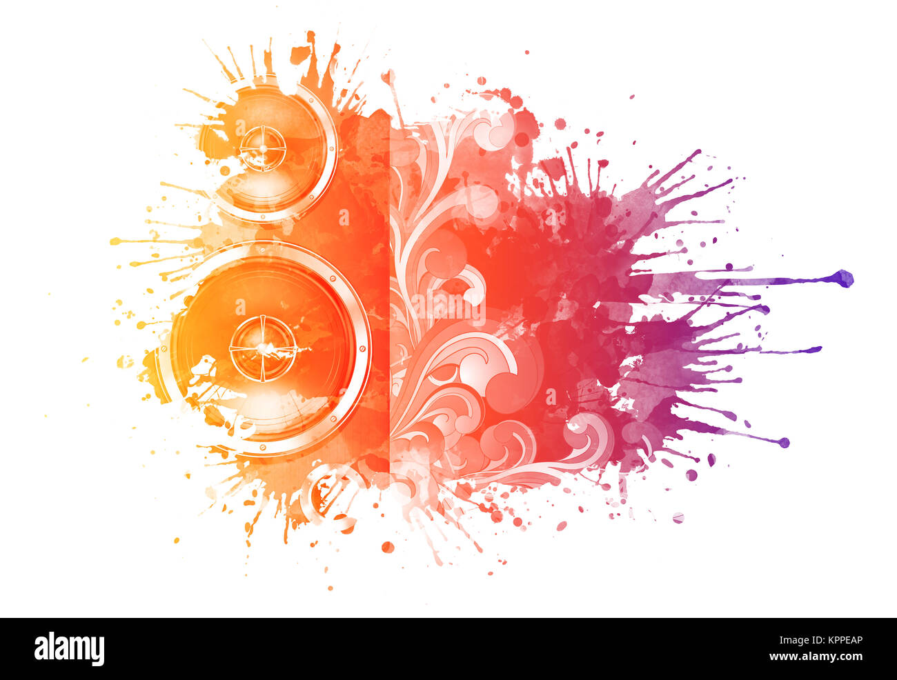 Watercolor. Retro Music Party Texture Background Stock Photo - Alamy