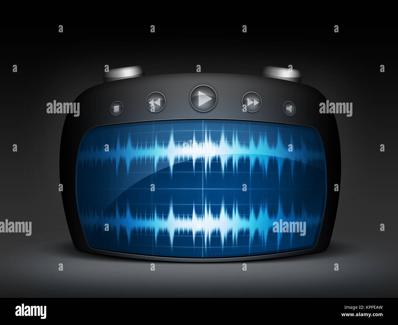 Radio on the black background Stock Photo - Alamy