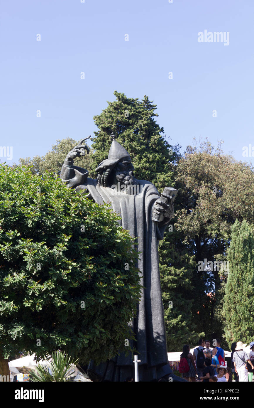 SPLIT, CROATIA - AUGUST 11 2017: The giant statue of Gregory on Nin ...
