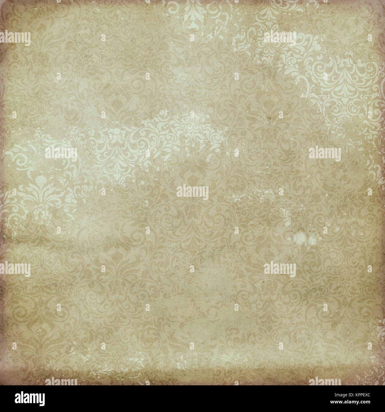 Old dirty paper background with old-fashioned shbby patterns. Vintage ...