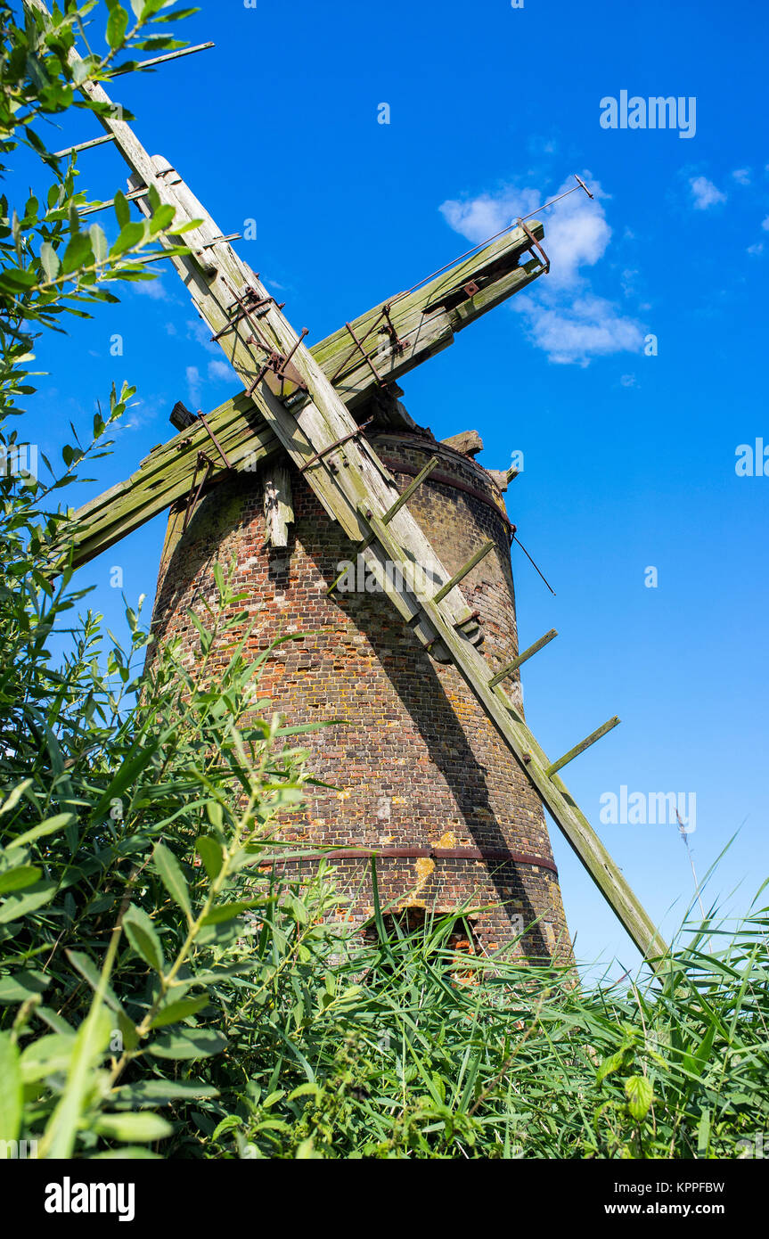 Brograve Mill an abandoned water pumping mill Norfolk UK Stock Photo ...