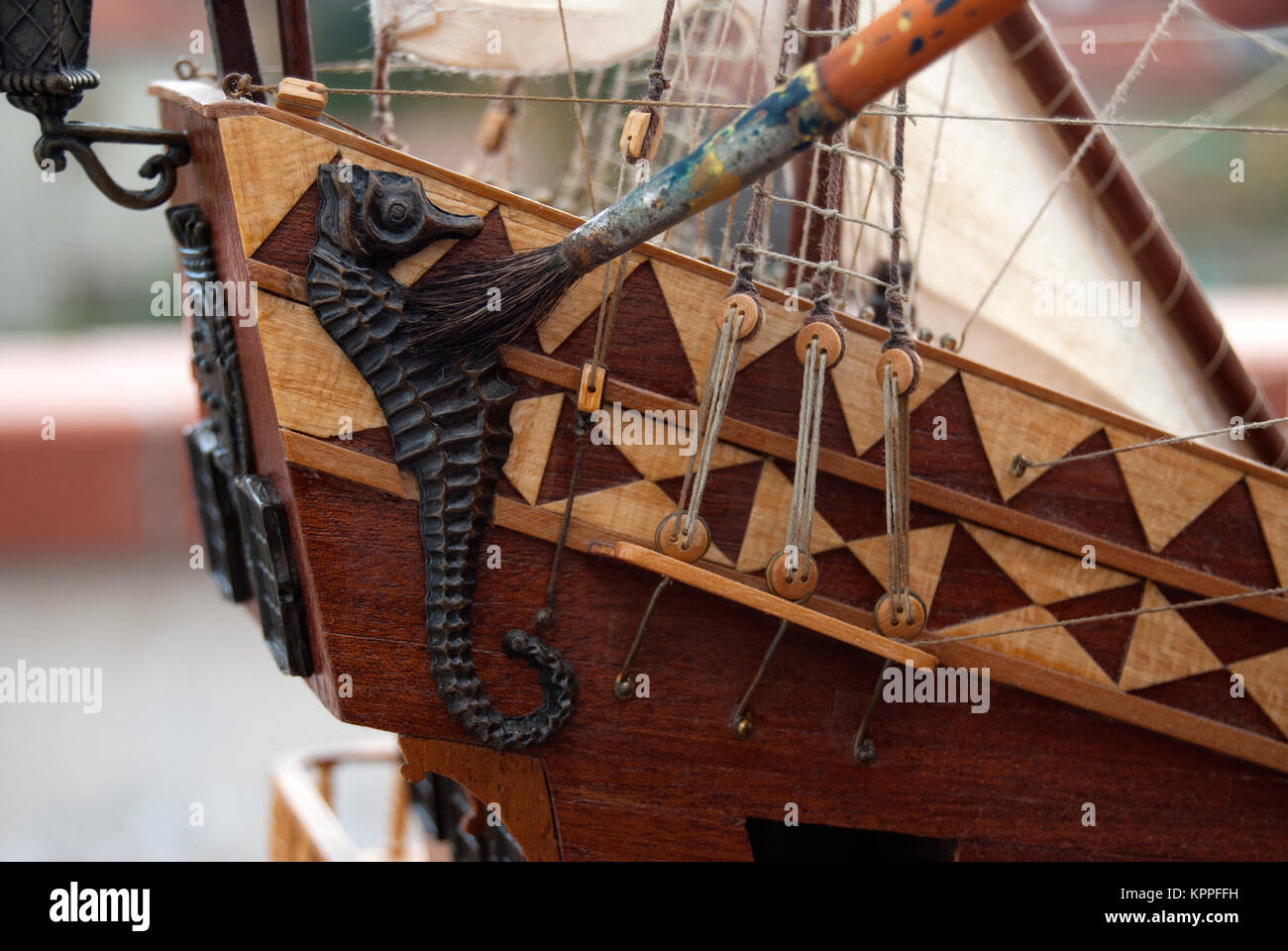 Young man constructing a ship model in a ship-modelling studio Stock ...