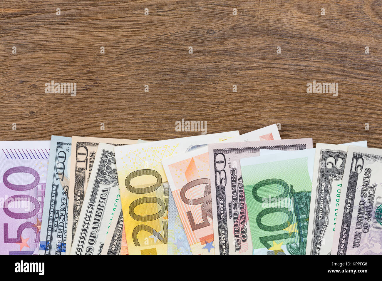 Cash euro banknotes on the table Stock Photo - Alamy