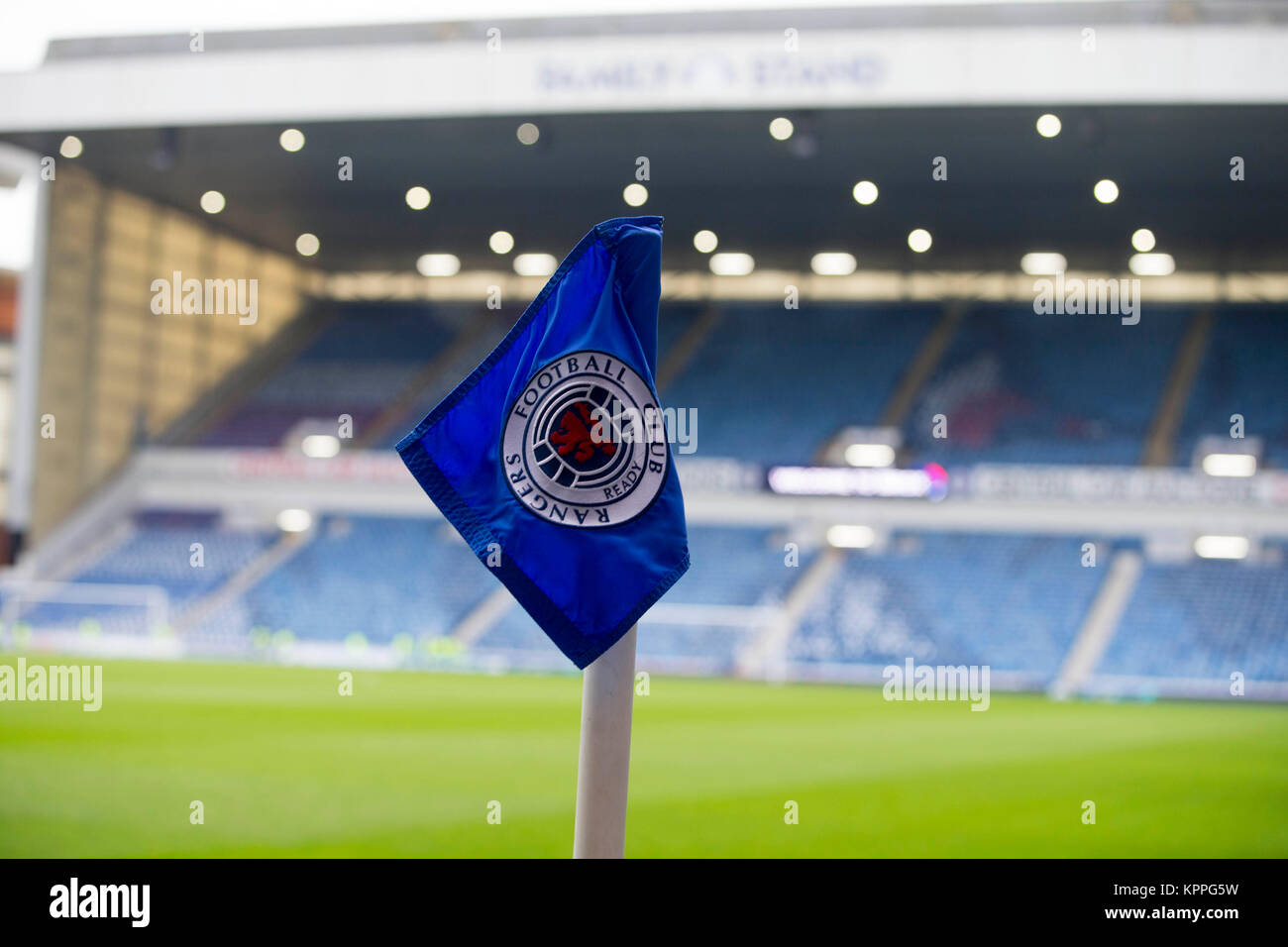 General view of the corner flag before the Ladbrokes Scottish ...