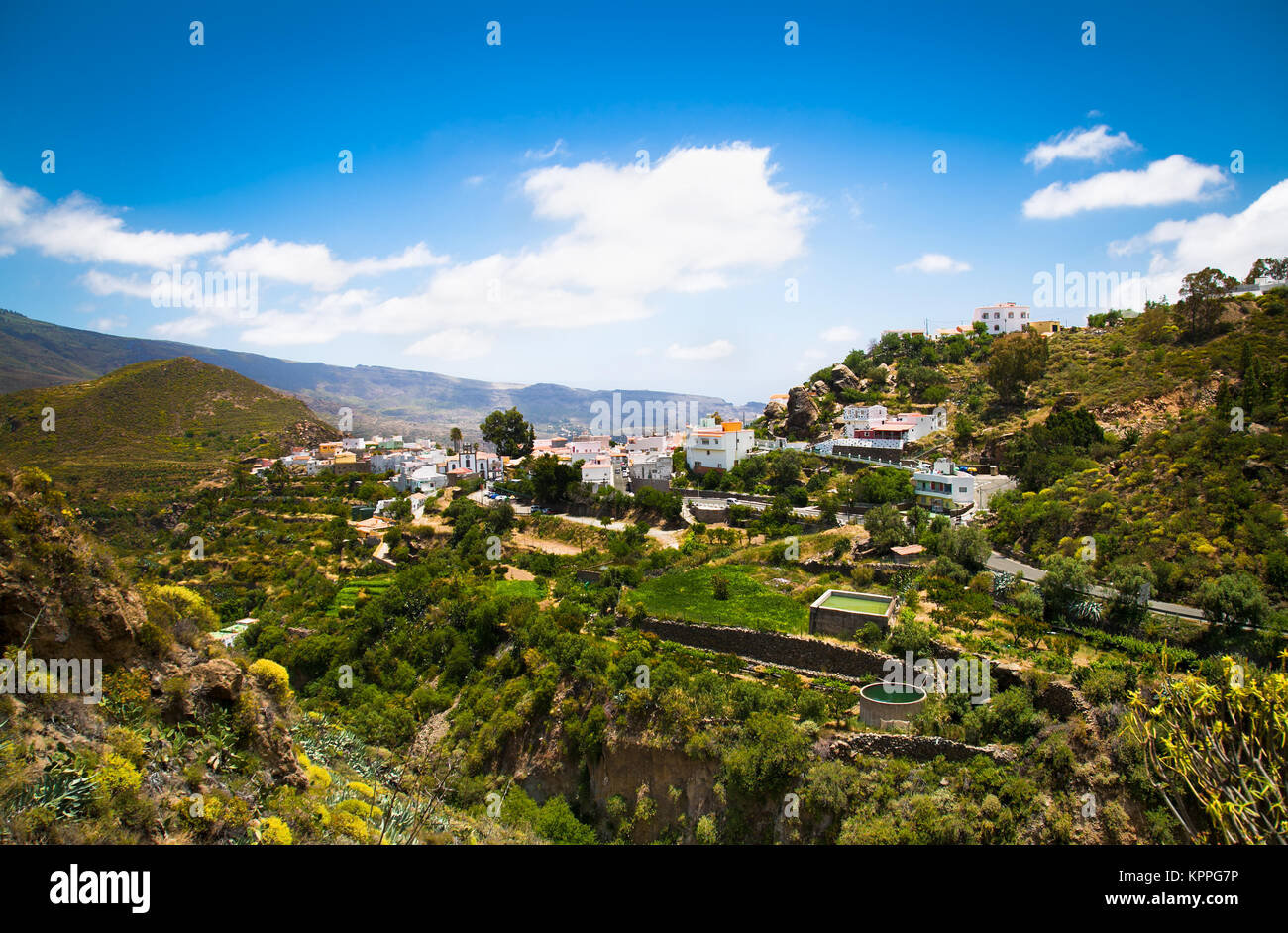 Panoramic view on San Bartolome de Tirajana in Gran Canaria island , Spain Stock Photo - Alamy