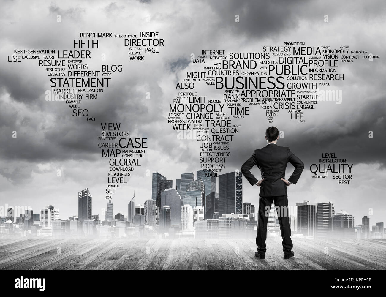 Motivation and inspiration concept with modern cityscape and bus Stock ...