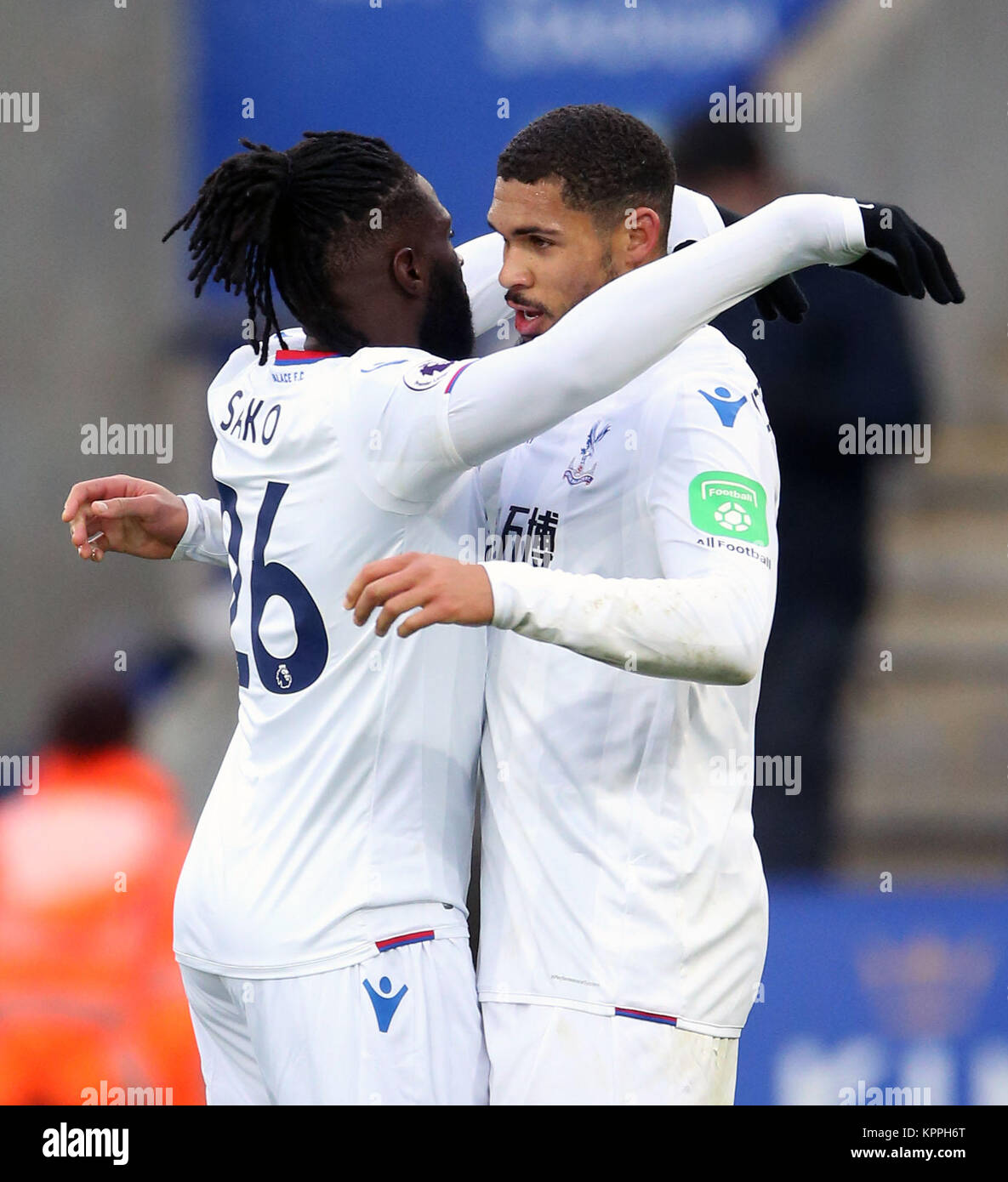 Crystal Palace's Bakary Sako (left) celebrates scoring his side's third ...