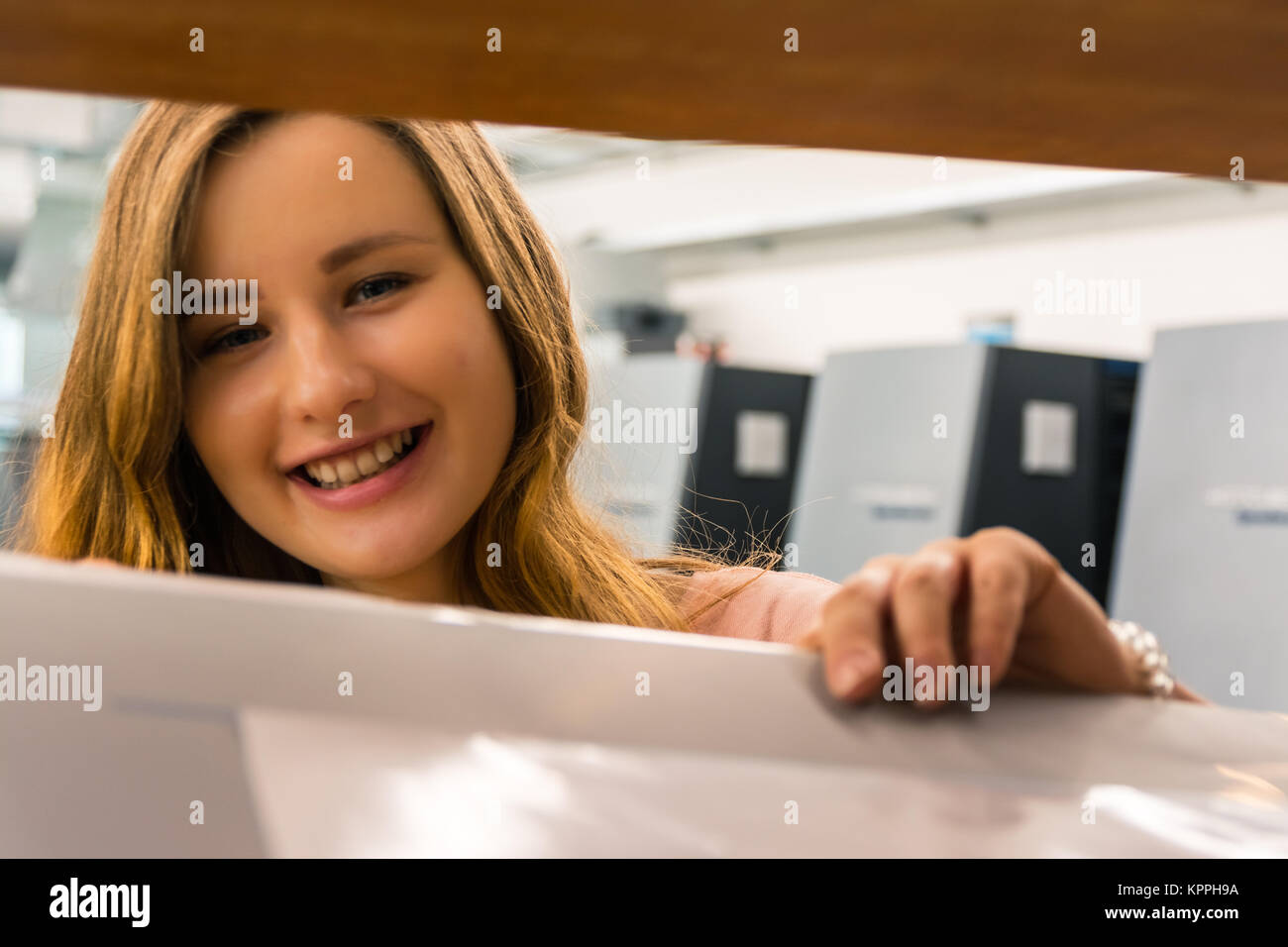 Young Female Engineer Printing Specialist Offset Printing Plates ...