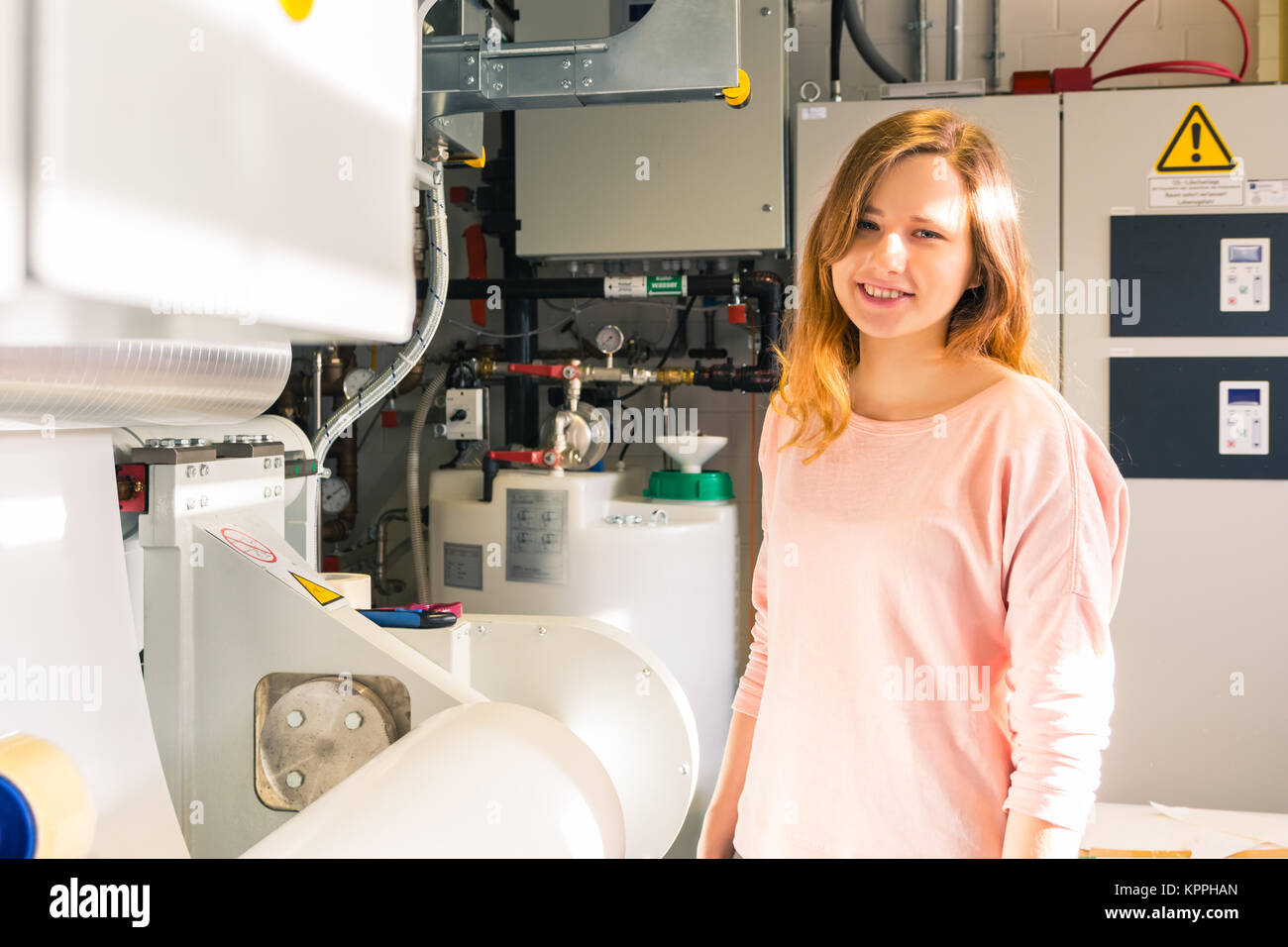 Young Female Girl Engineer Printing Specialist Gravure Intaglio ...