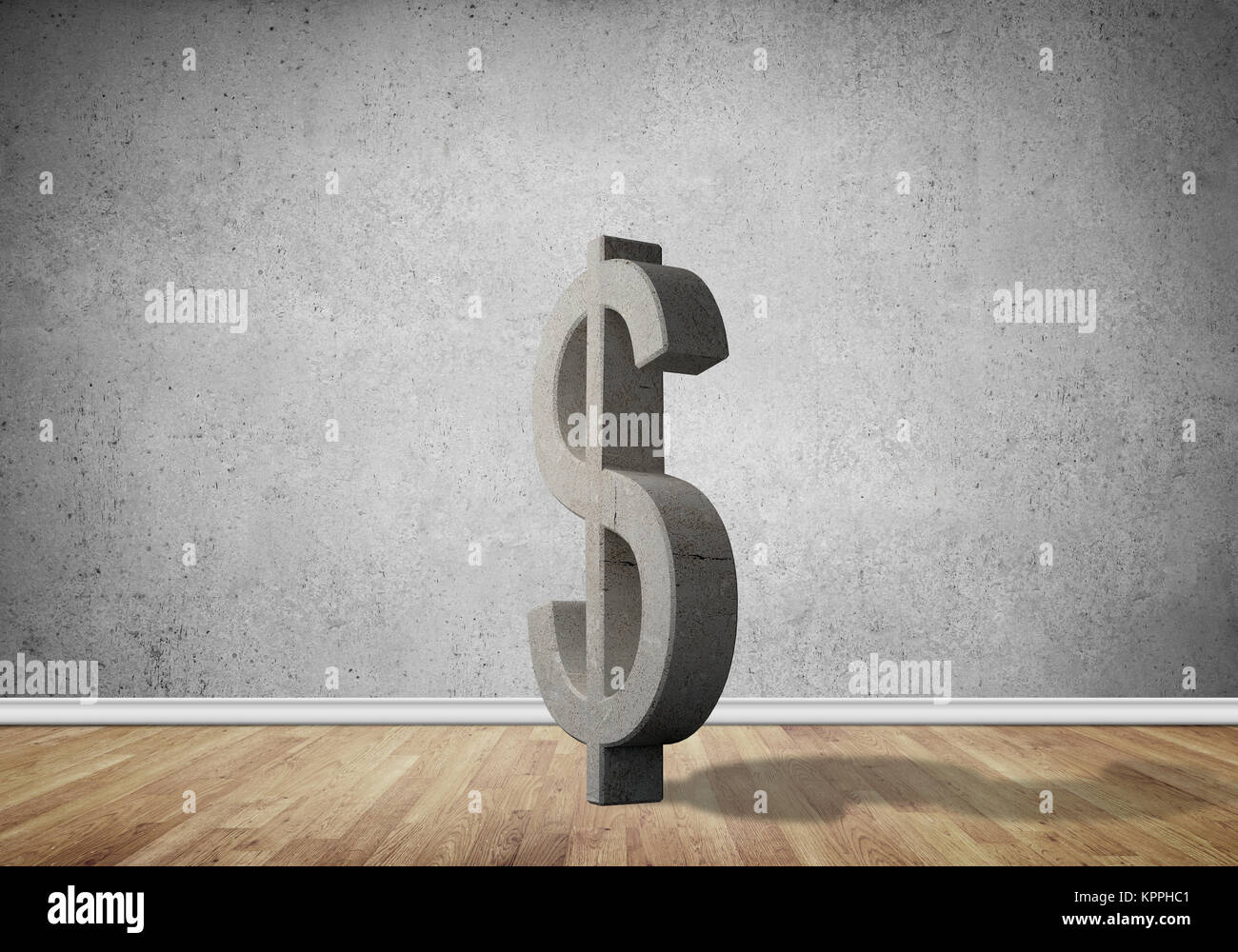 Money making and wealth concept presented by stone dollar symbol in ...