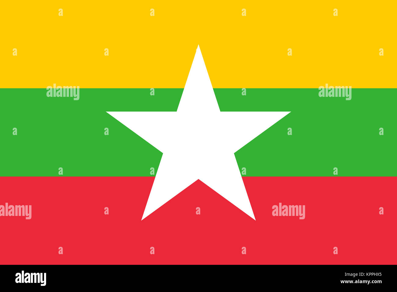 National flag of Burma Stock Photo - Alamy