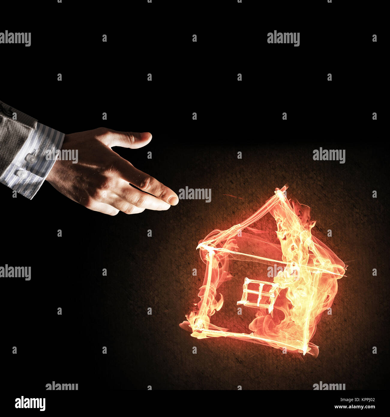 Hand businessman pointing fire hi-res stock photography and images - Alamy