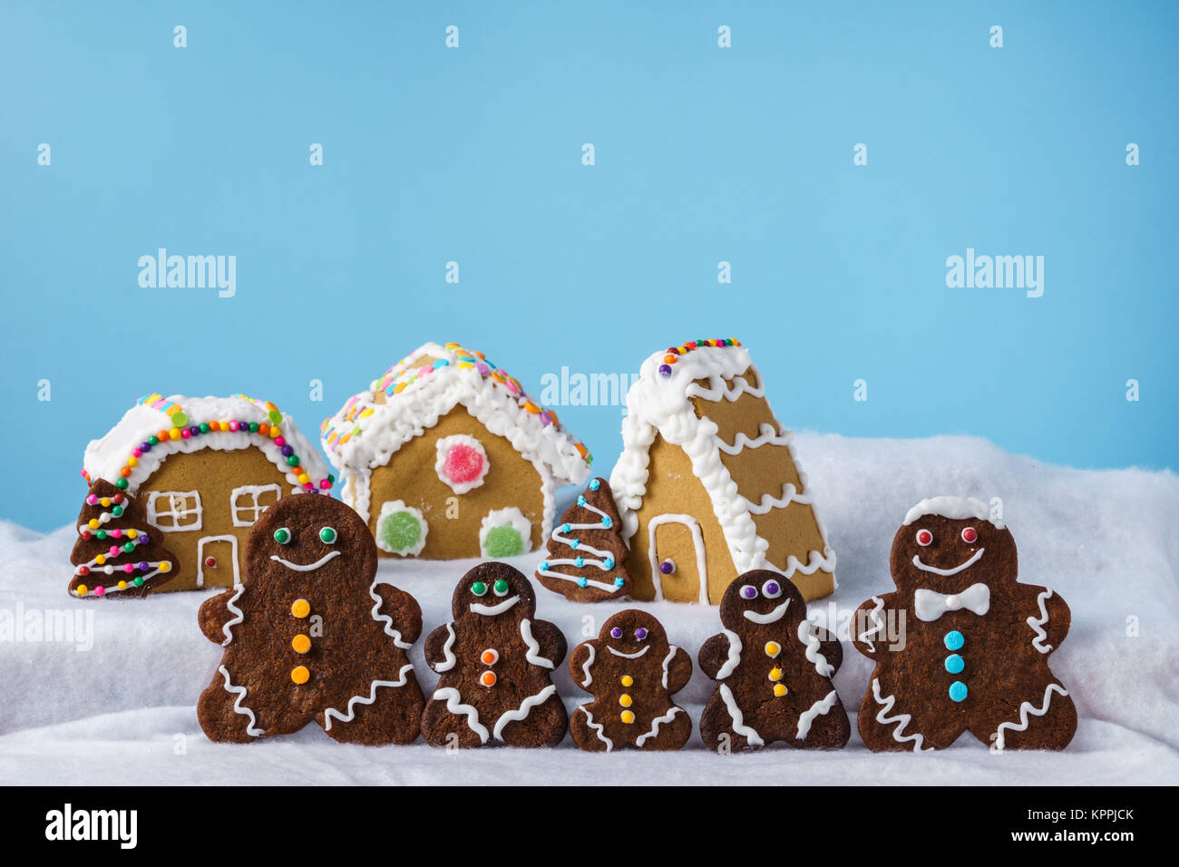 home made delicious traditional gingerbread village and gingerbread man ...