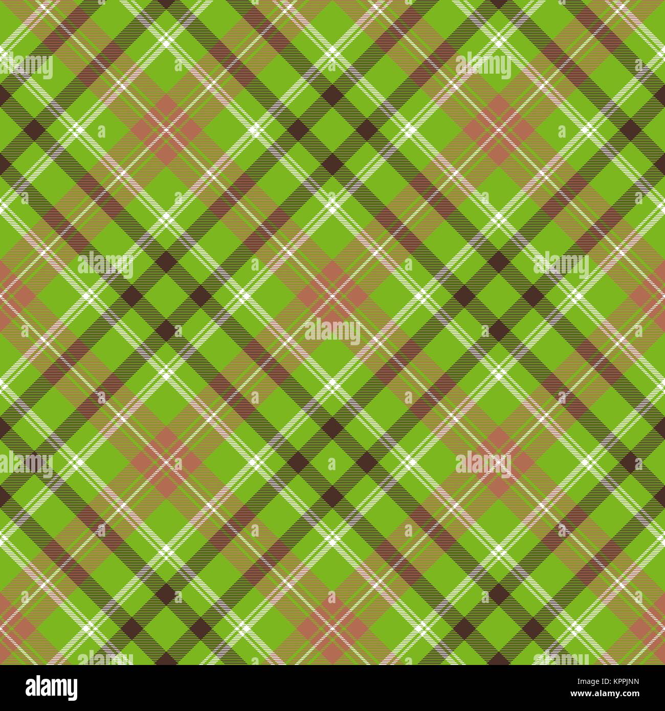 Green brown plaid fabric texture seamless pattern. Vector illustration ...