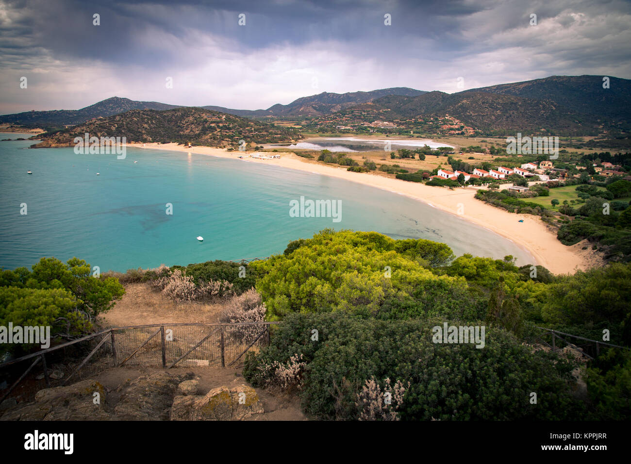 Panorama of the wonderful beaches of Chia, Sardinia, Italy Stock Photo ...