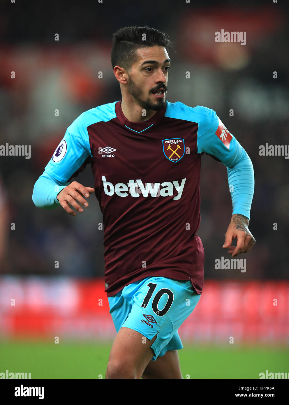 West Ham United's Manuel Lanzini during the Premier League match at the ...