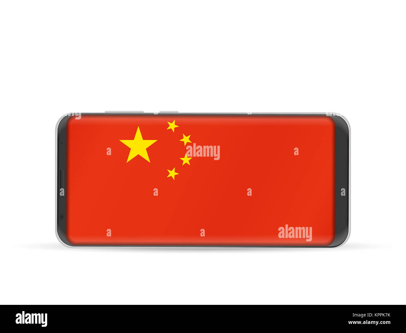 Smart phone China flag on a white background Stock Photo - Alamy