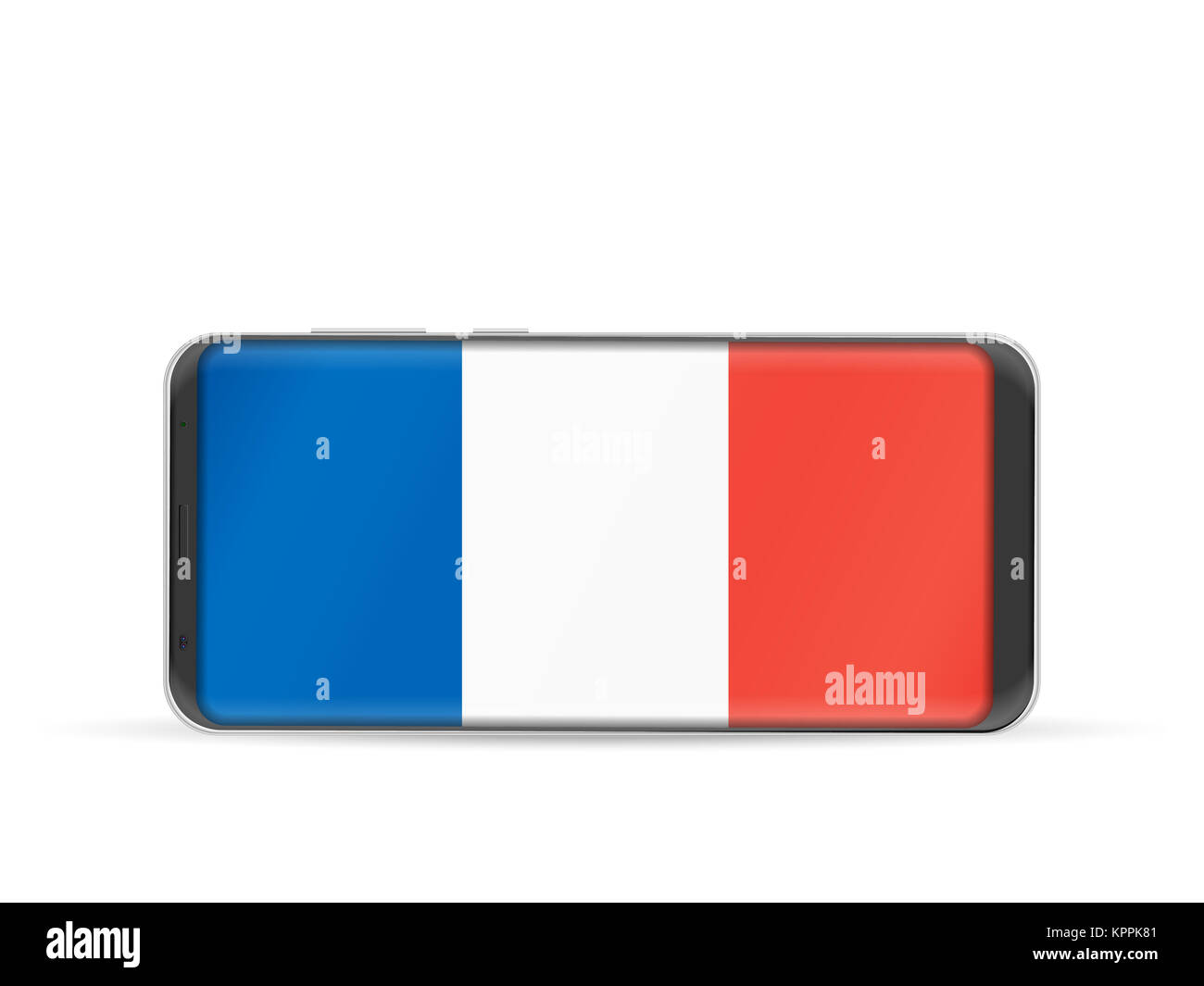 Smart phone France flag on a white background Stock Photo - Alamy