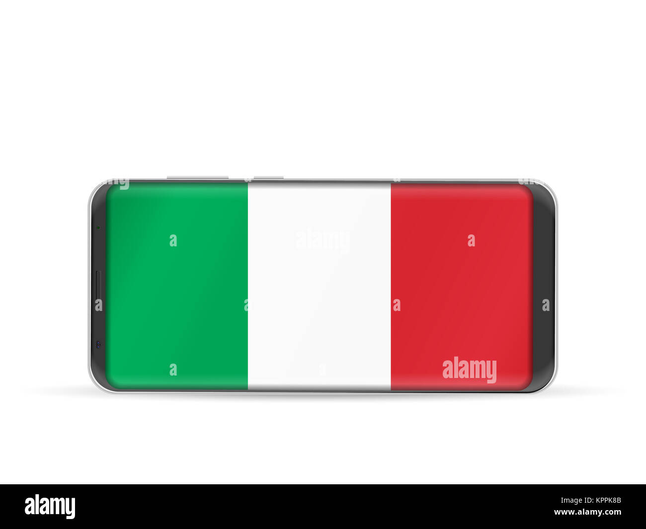 Smart phone Italy flag on a white background Stock Photo - Alamy