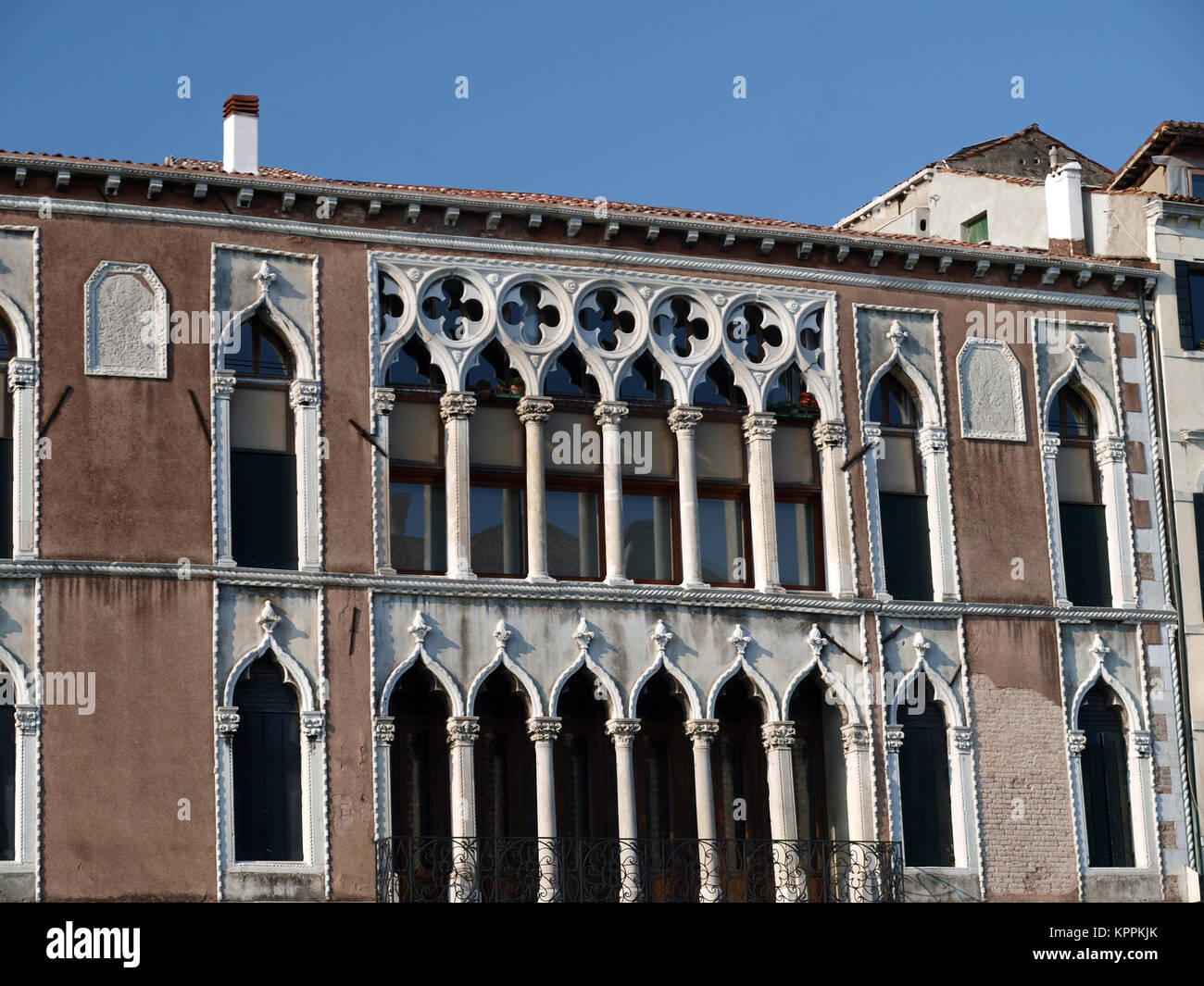 Traceries and typical adornments for venetian windows - Venice Stock ...