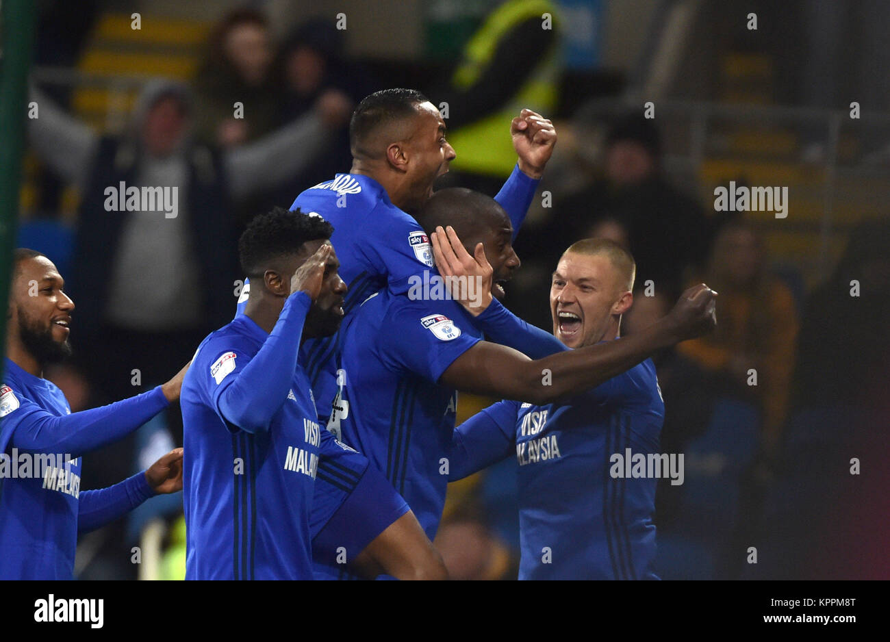 Cardiff City's Sol Bamba celebrates his goal against Hull City during ...