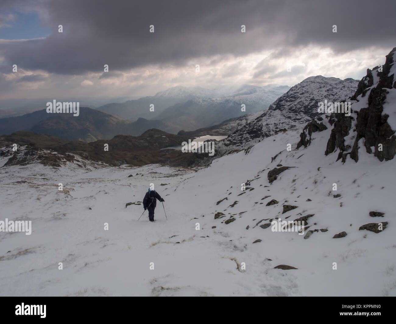 Ambleside winter walker snow hi-res stock photography and images - Alamy