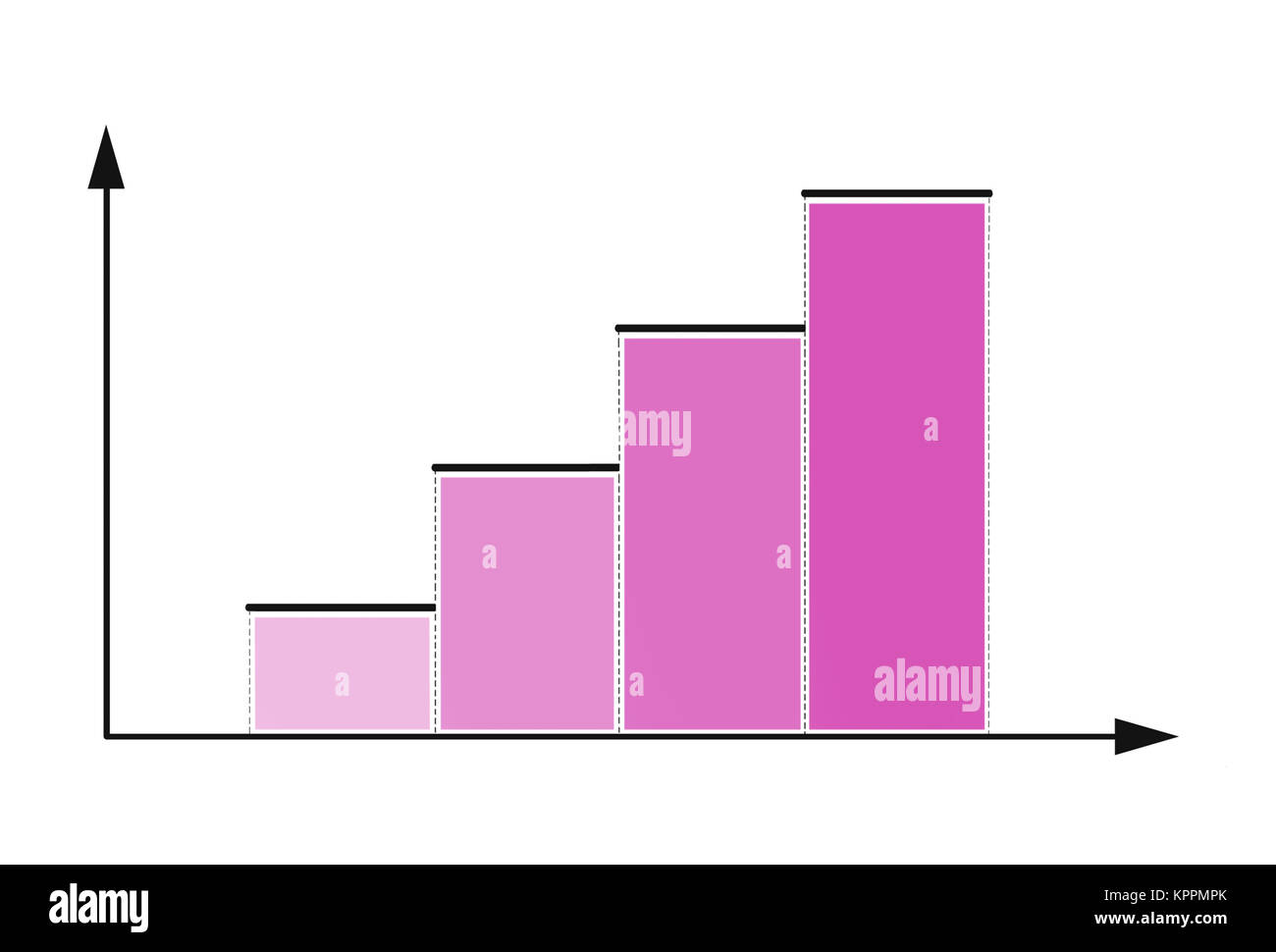 Representing the data with bar chart isolated on white background Stock ...