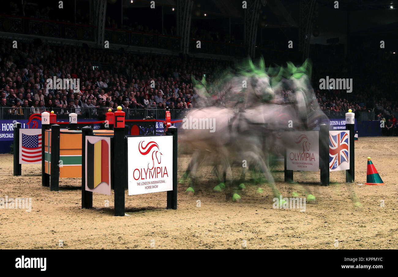 Britain's Daniel Naprous competes in the FEI World Cup driving leg ...
