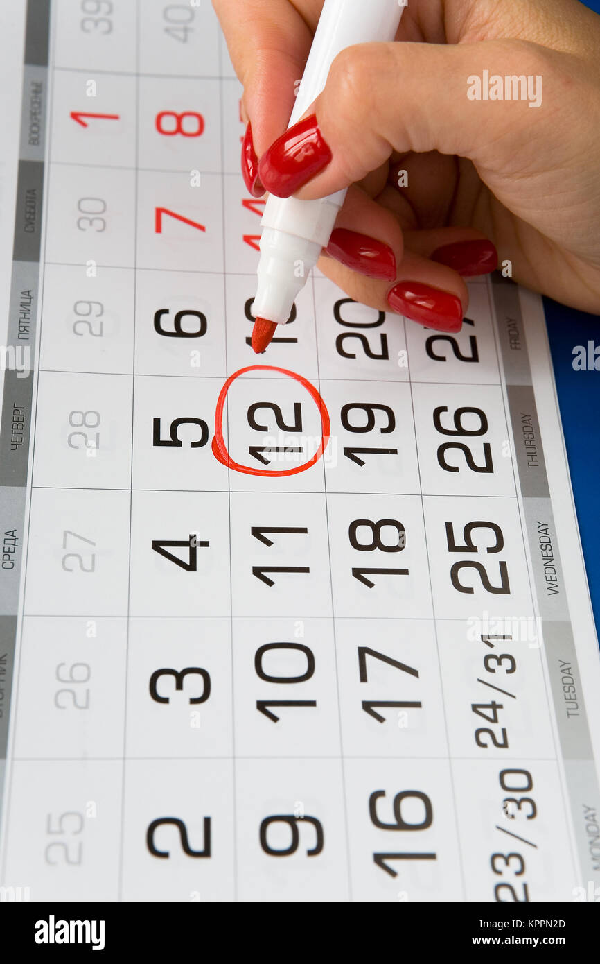 Calendar date circled hi-res stock photography and images - Alamy