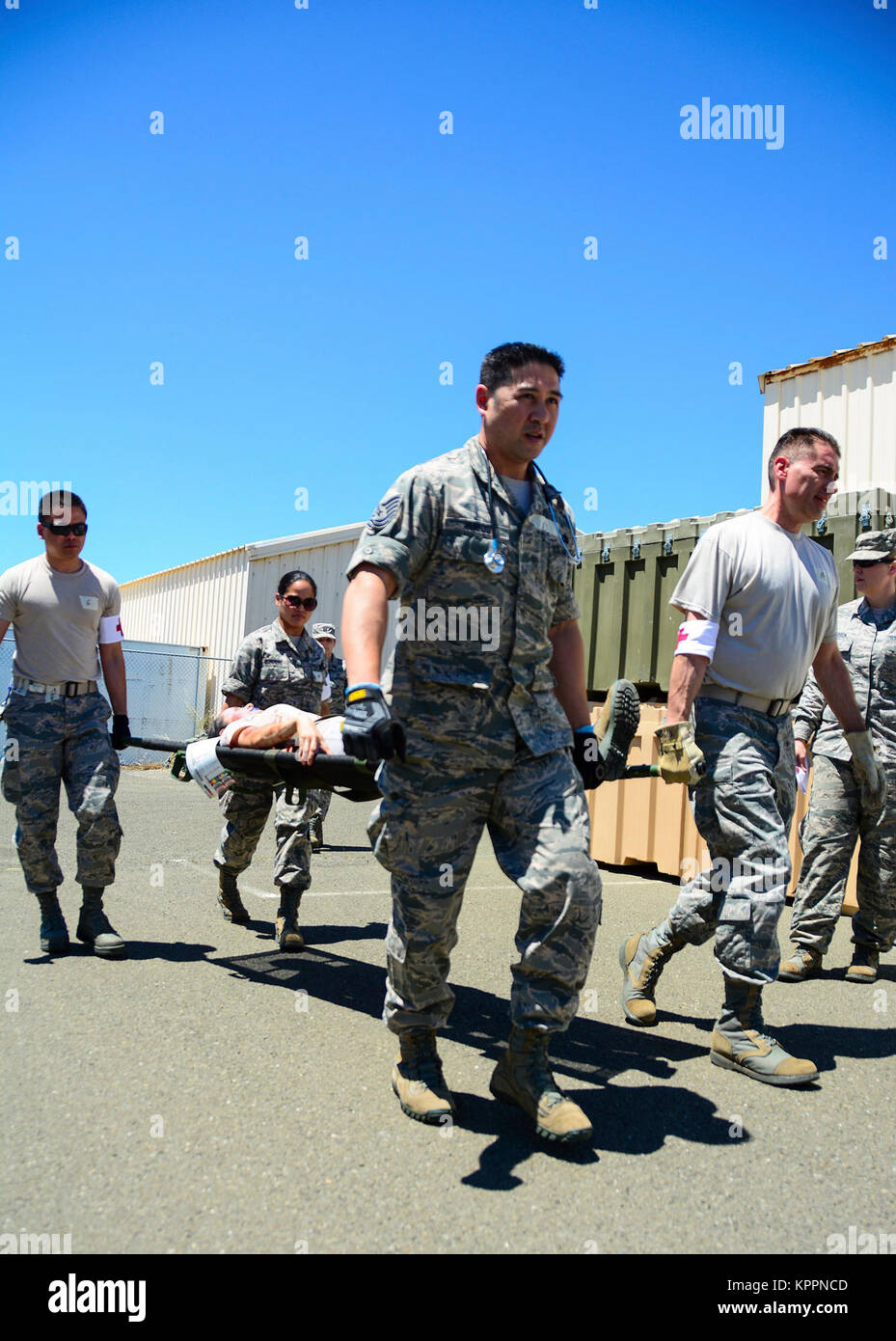 Air Force Reservists and Guardsmen from the 349th and 129th Medical ...