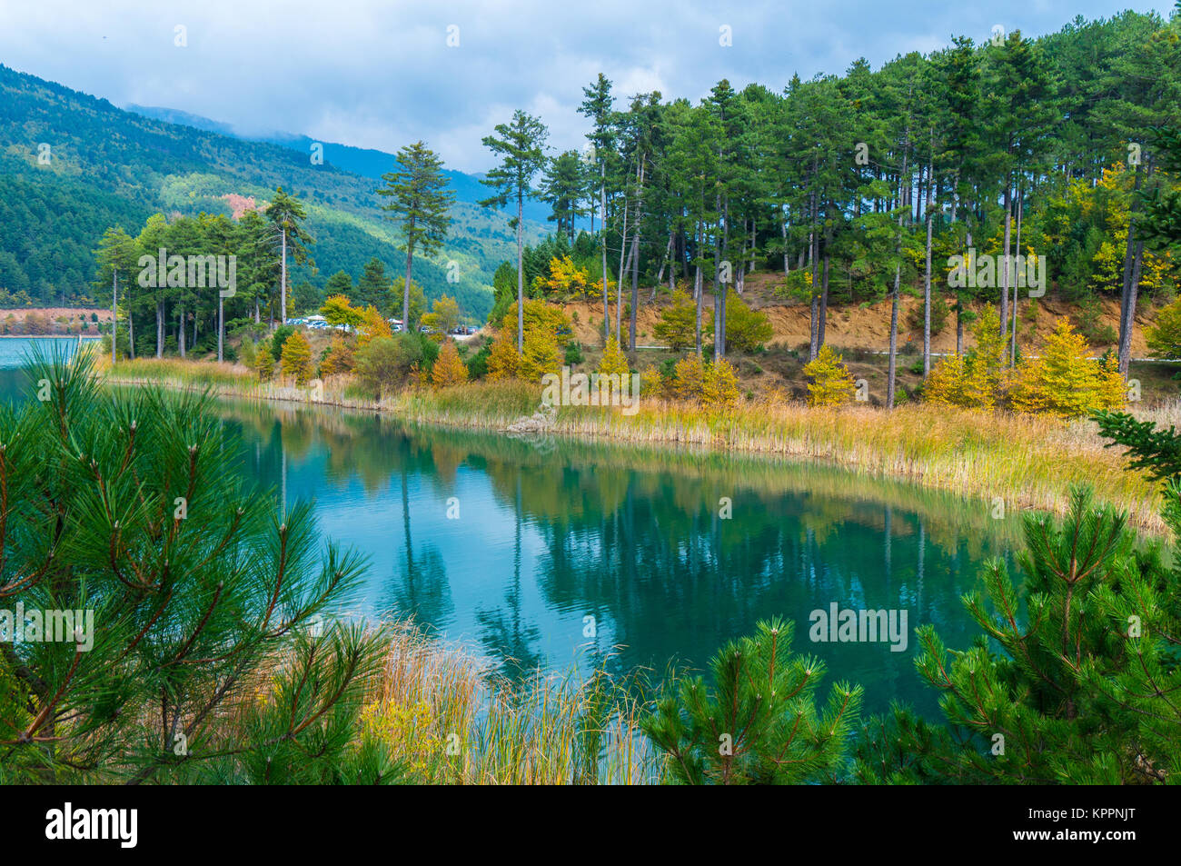 Picturesque view of Doxa lake in north Peloponnese of Greece Stock ...