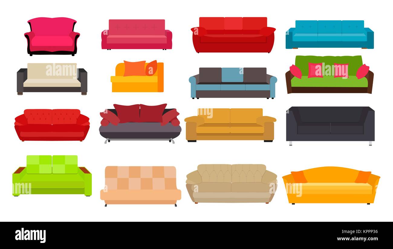 Sofa Icon Set Vector Illustration Stock Vector Image & Art - Alamy
