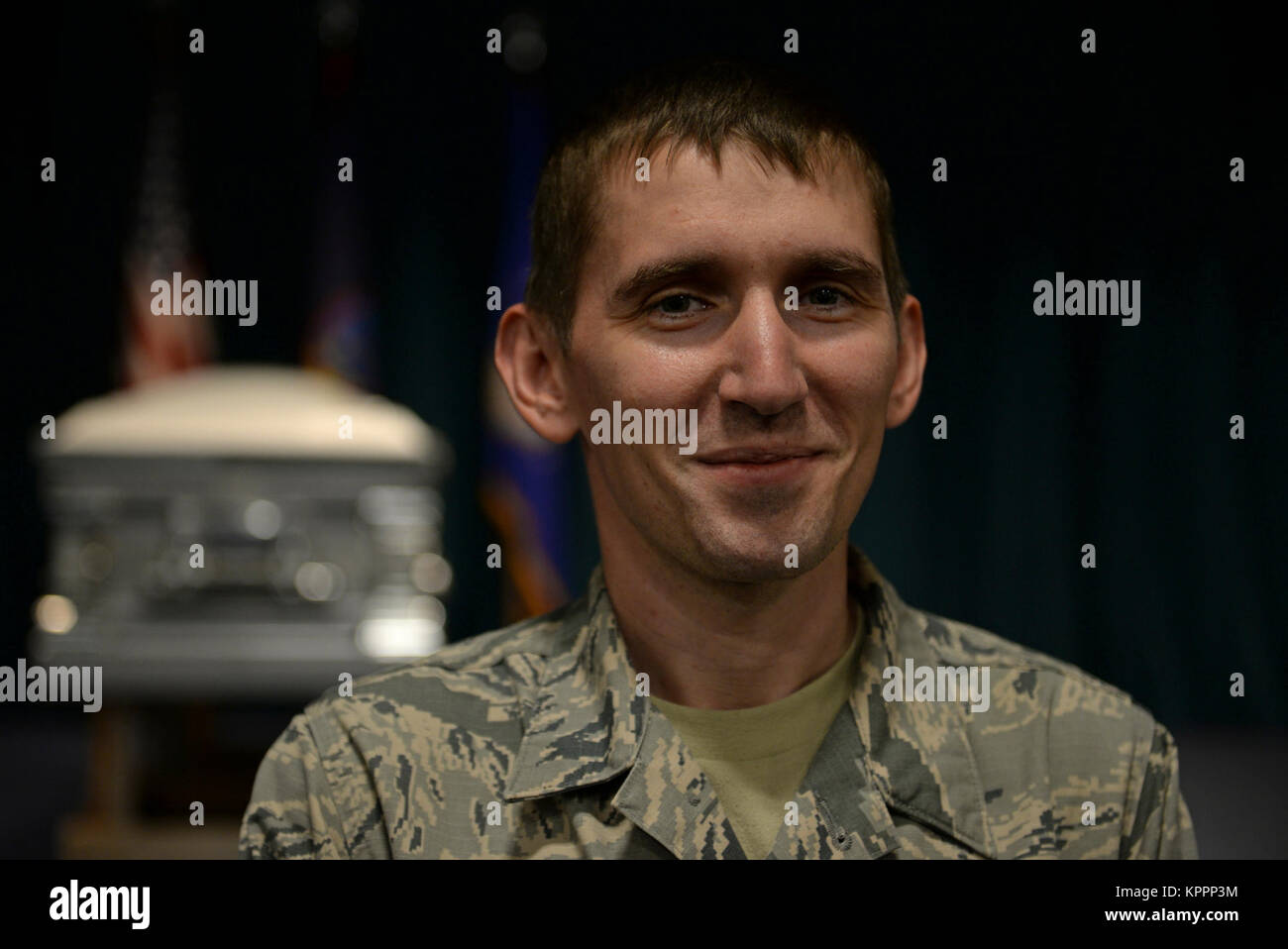 Airman 1st Class Christopher Quail smiles after graduating from initial ...