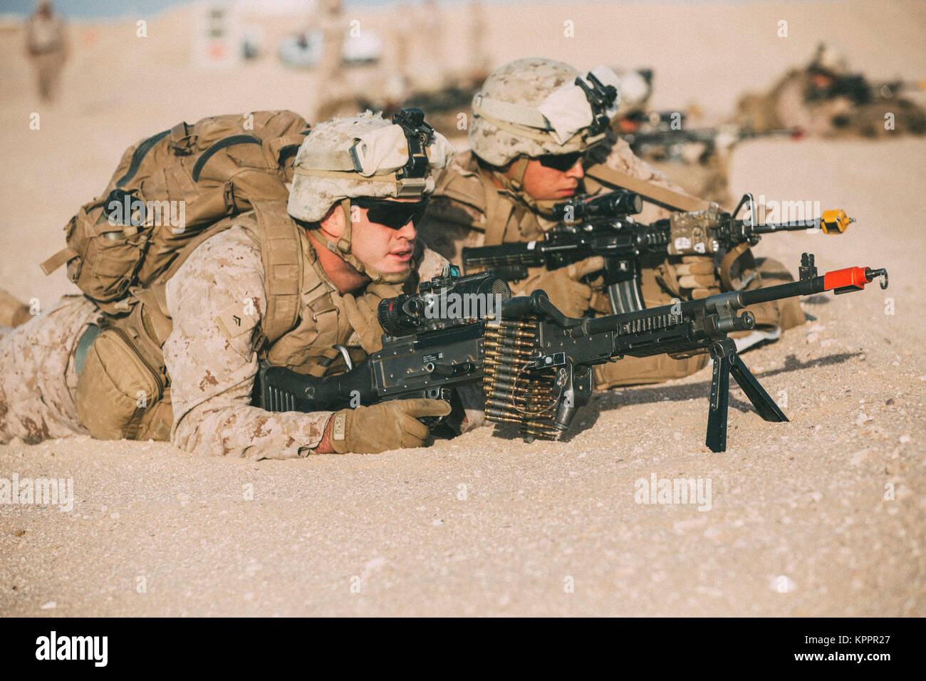 U.S. Marine Lance Cpl. James Euson and Lance Cpl. Edwin Caoili, 2nd ...