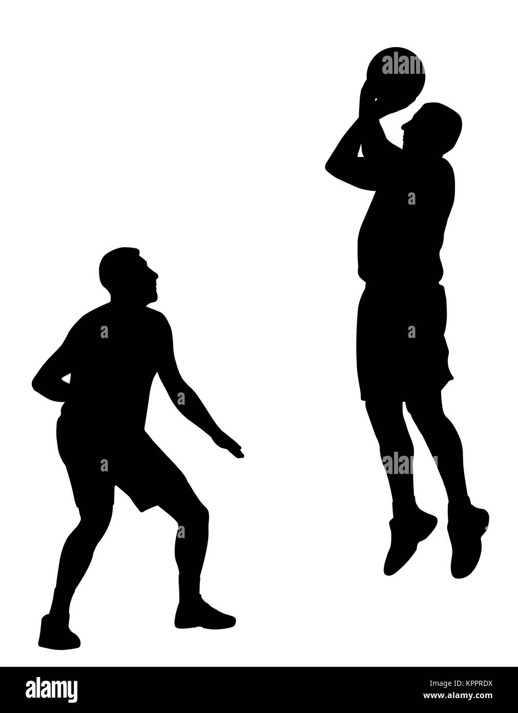 Two men basketball players in action Stock Photo - Alamy