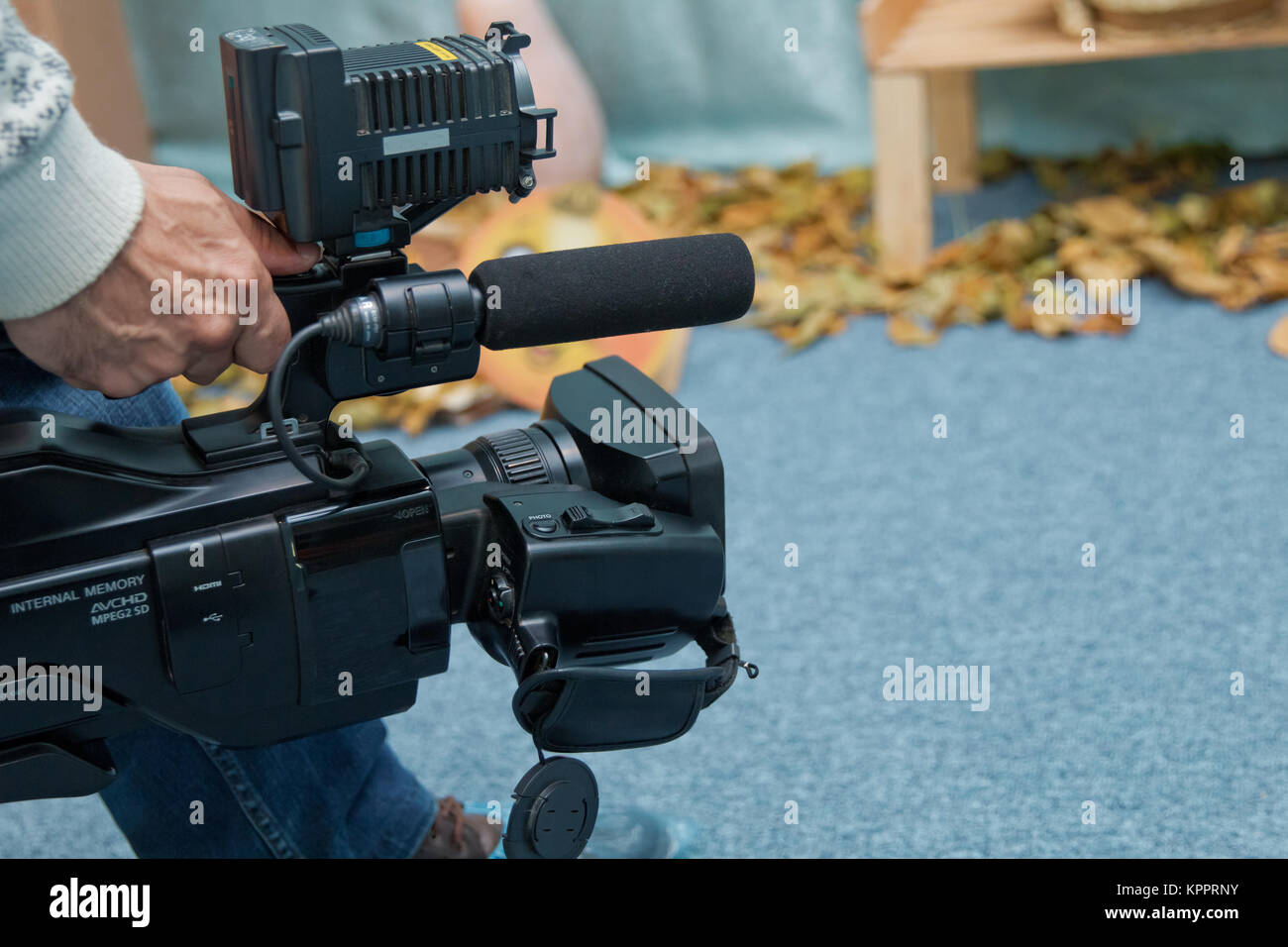 Video camera operator working his equipment video, camera, media Stock ...