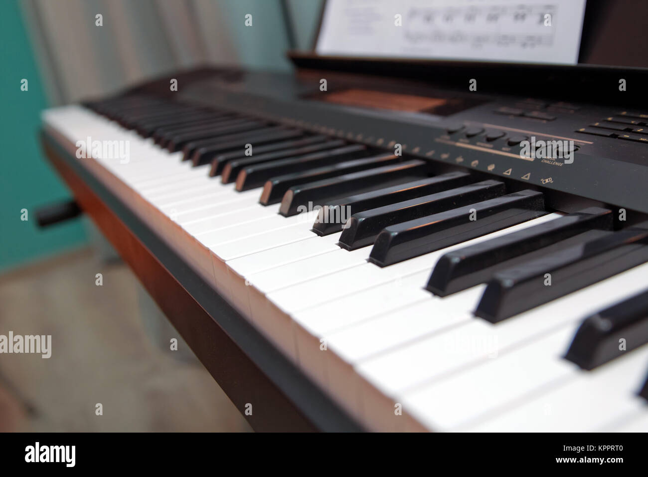 Keys electronic synthesizer close up. Musical instruments Electronic ...