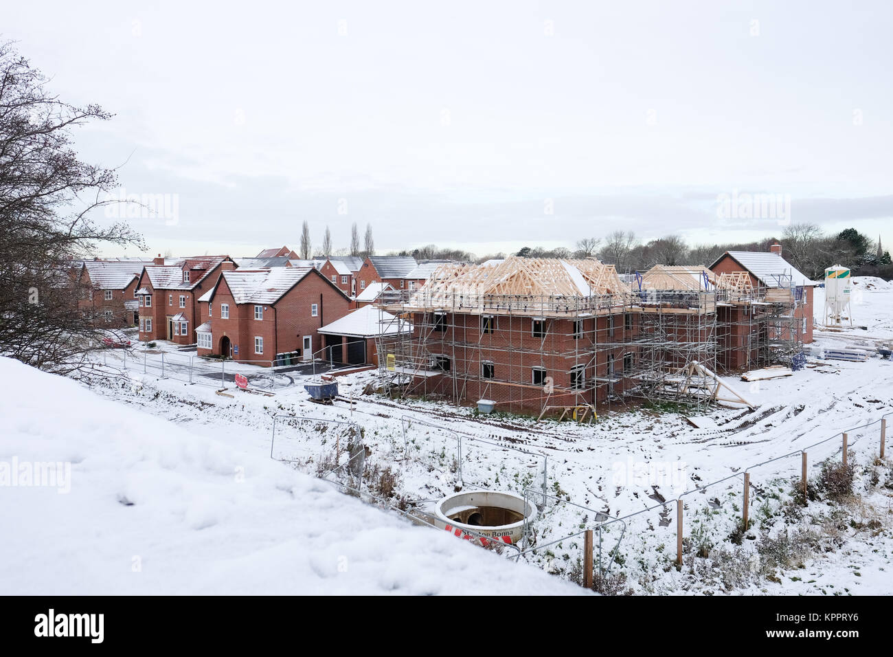 snowfall on a construction site Stock Photo - Alamy
