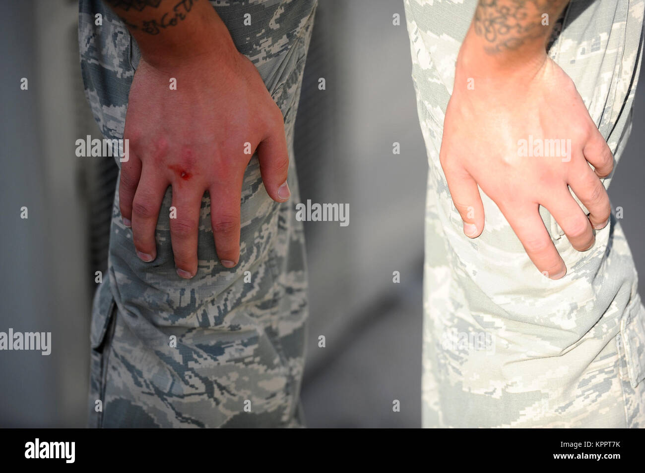 A 380th Expeditionary Security Forces member steps outside for fresh ...