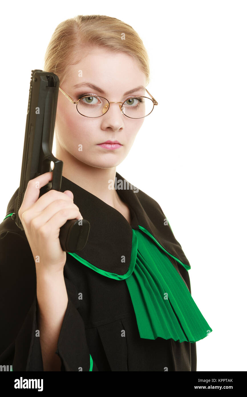 Law court or justice concept. Woman barrister lawyer wearing classic ...