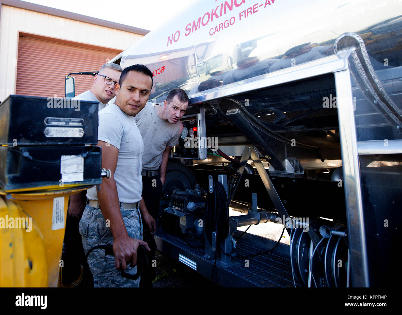 Airmen from the 49th Logistics Readiness Squadron refueling maintenance ...