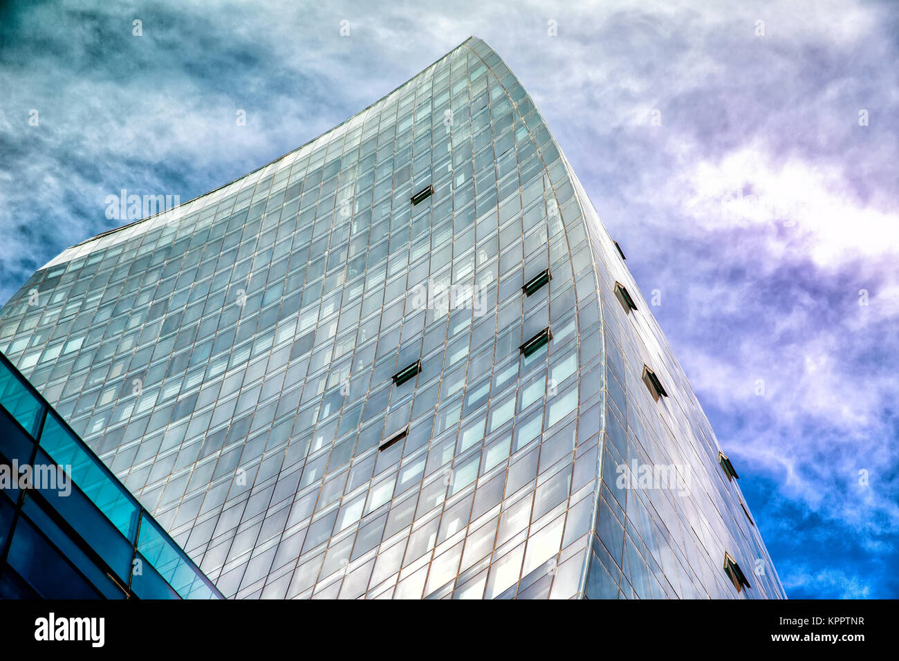 Modern business architecture with reflection in glass windows Stock ...