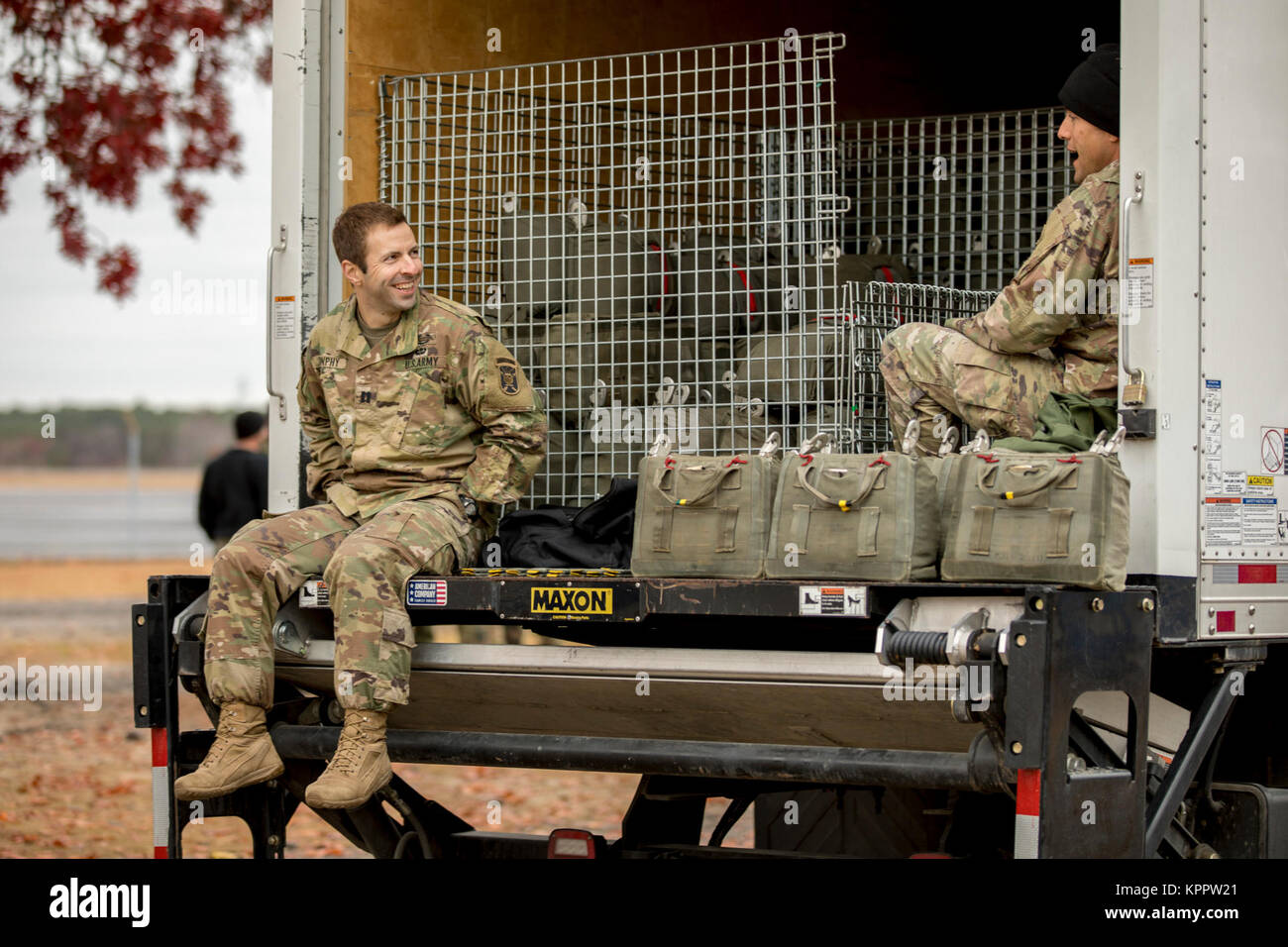 U.S. Army paratroopers wait to hand out parachute reserves during the ...