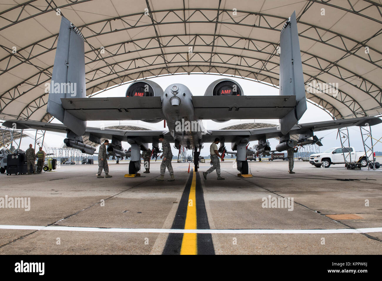 Moody’s Wing Inspection Team examines an A-10C Thunderbolt II during an ...