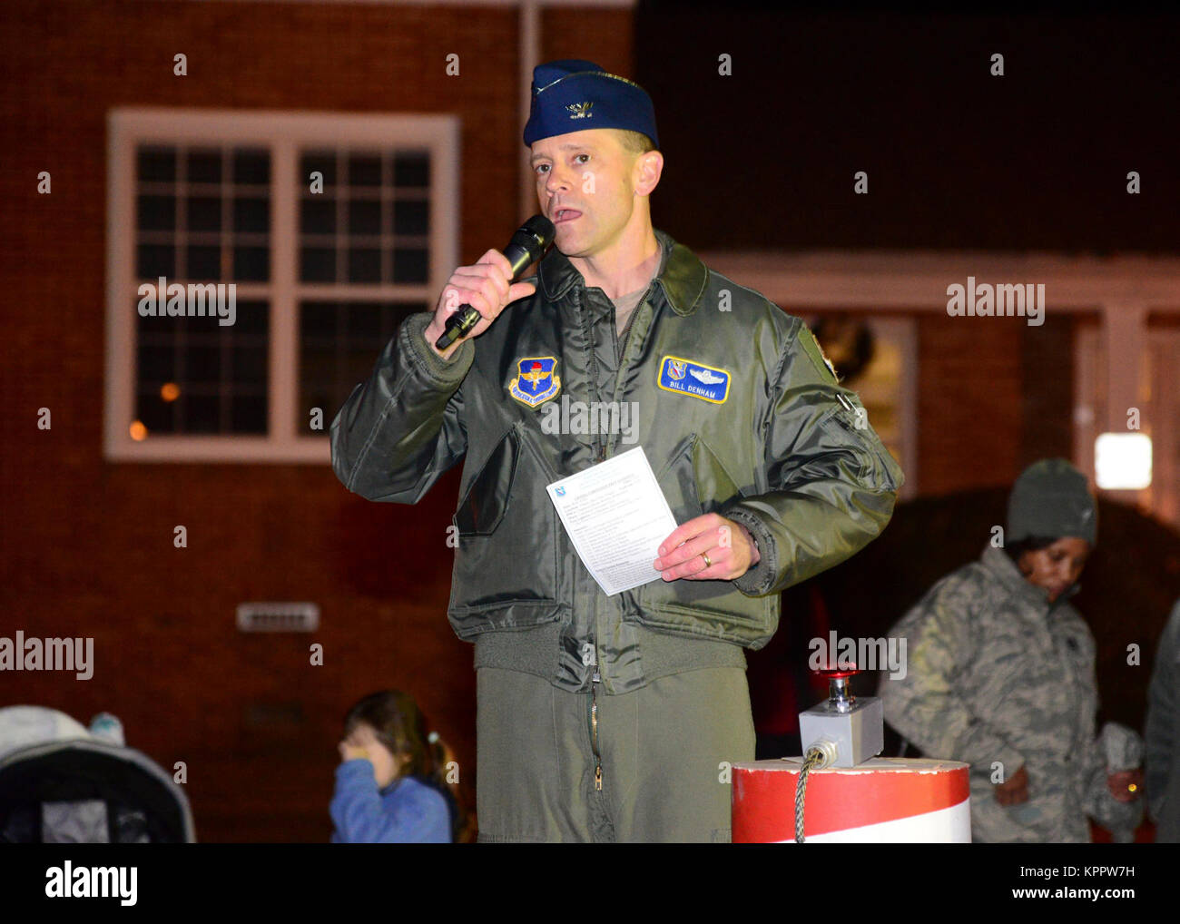Col. William Denham, 14th Flying Training Wing Vice Commander, speaks ...