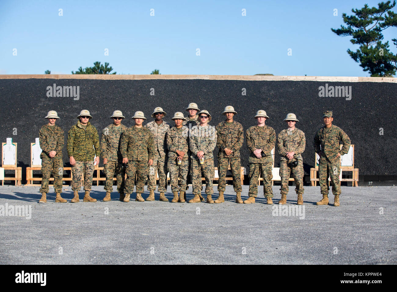 U.S. Marines throughout Okinawa pose for a group Stock Photo - Alamy