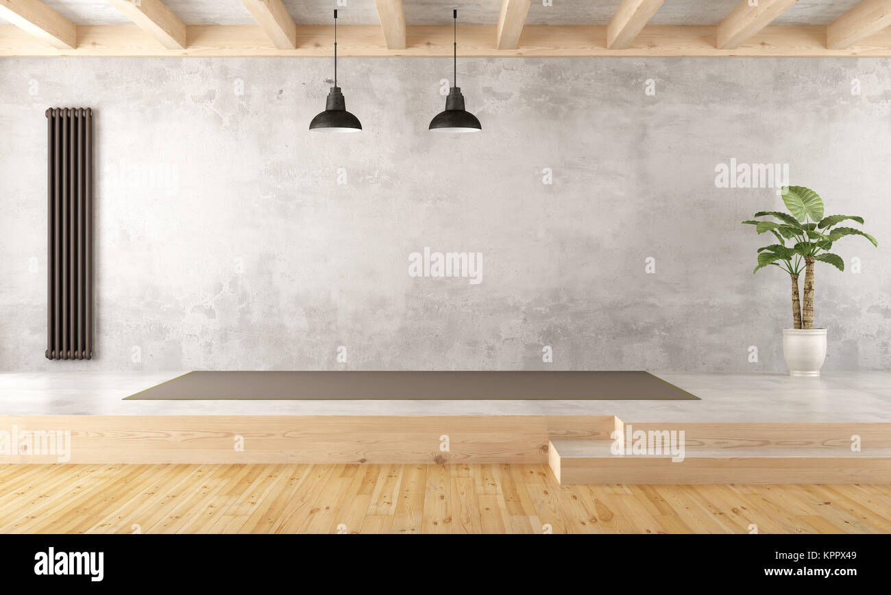 Empty two levels living room Stock Photo - Alamy