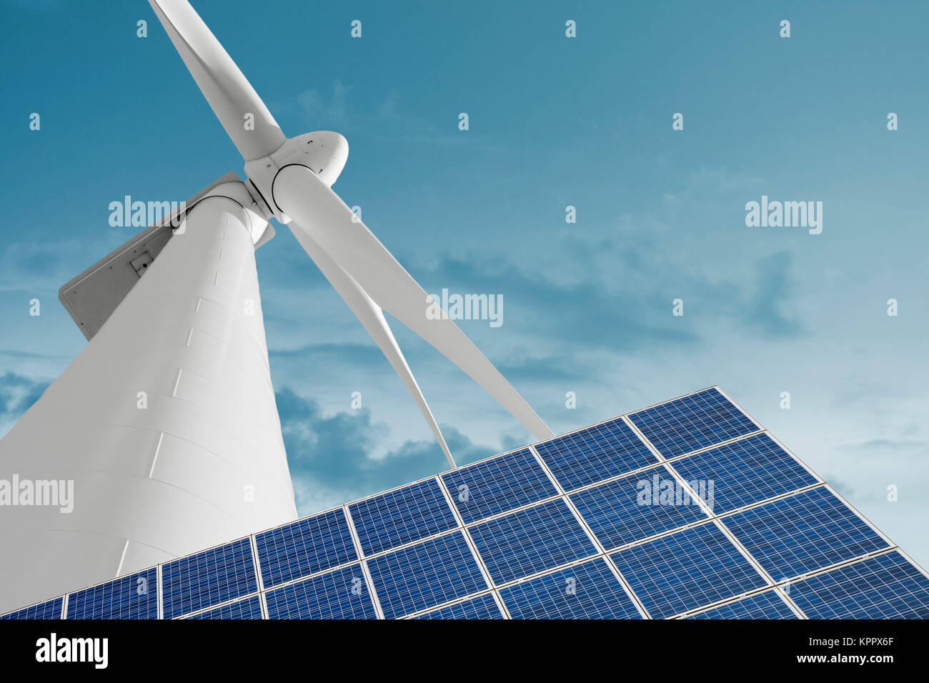 wind power station and photovoltaic panel for green energy production ...