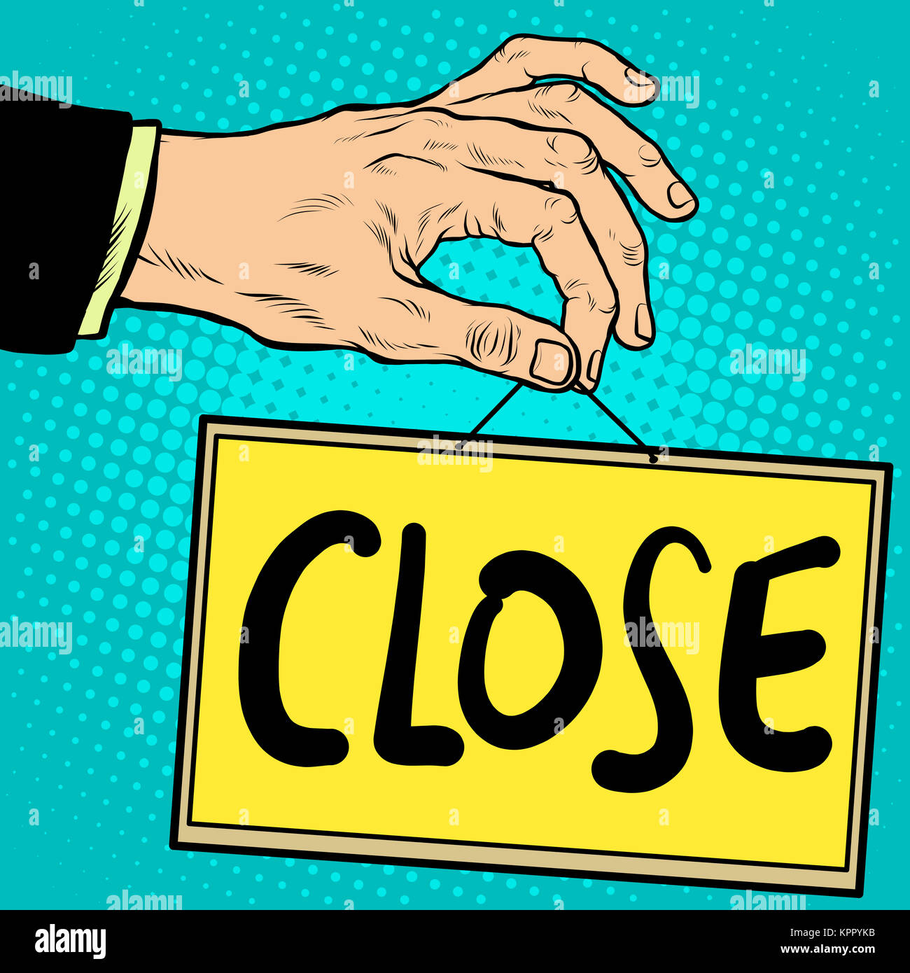 Hand holding a sign close Stock Photo - Alamy