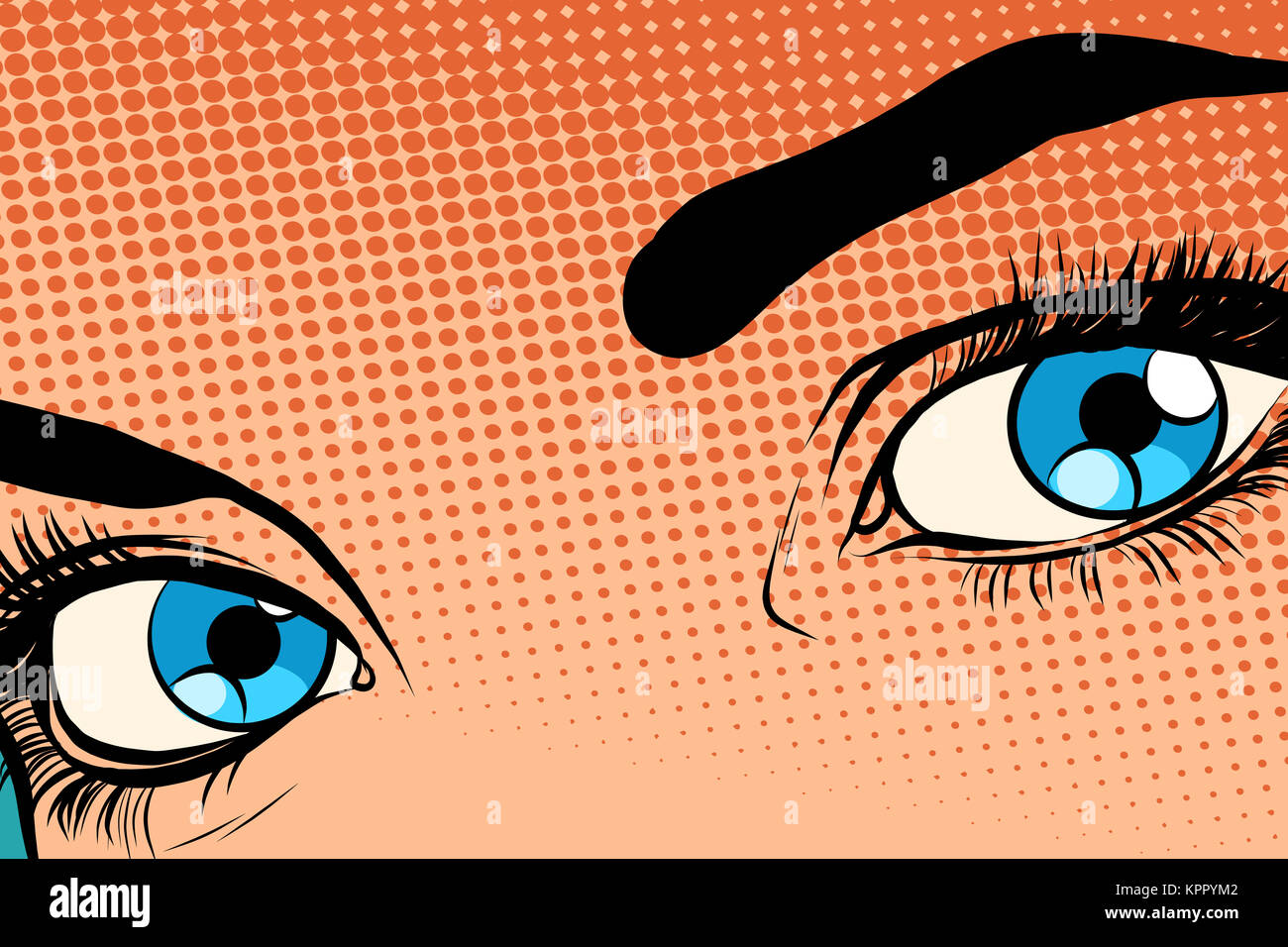 Beautiful girl eye raster effect halfton Stock Photo - Alamy